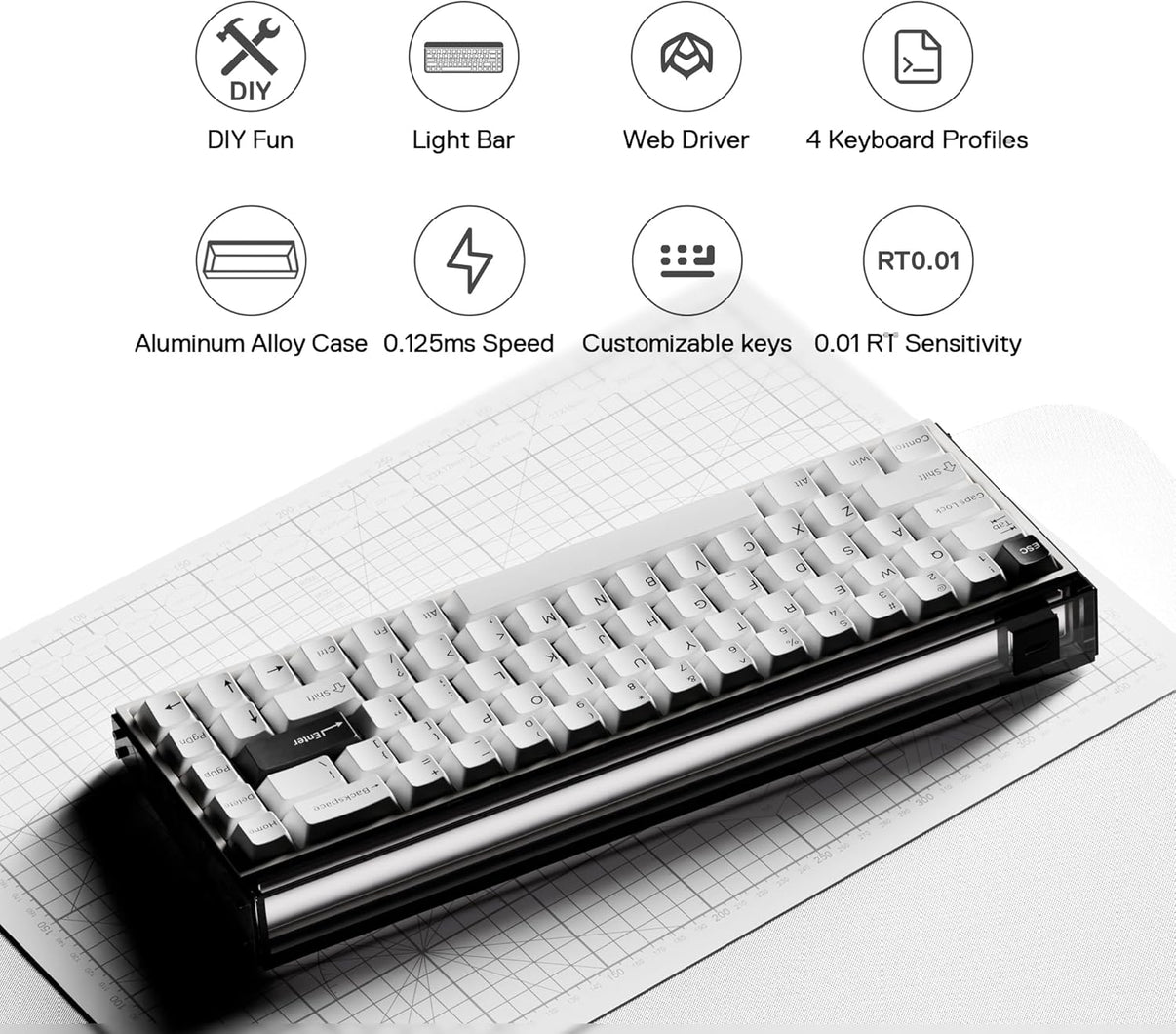 MelGeek Made68 Ultra - Magnetic Keyboard - Black – SpeedyDrone Canada